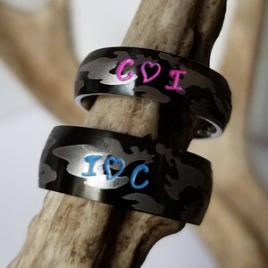 Camo Ring Set/camouflage Wedding Ring Set/custom Wedding - Etsy