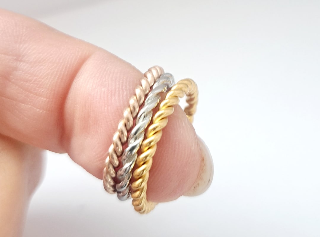 Rope Spacer Ring. Rose Gold Stacking Ring. Silver Rope Spacer Ring. Gold Rope Spacer Ring ...