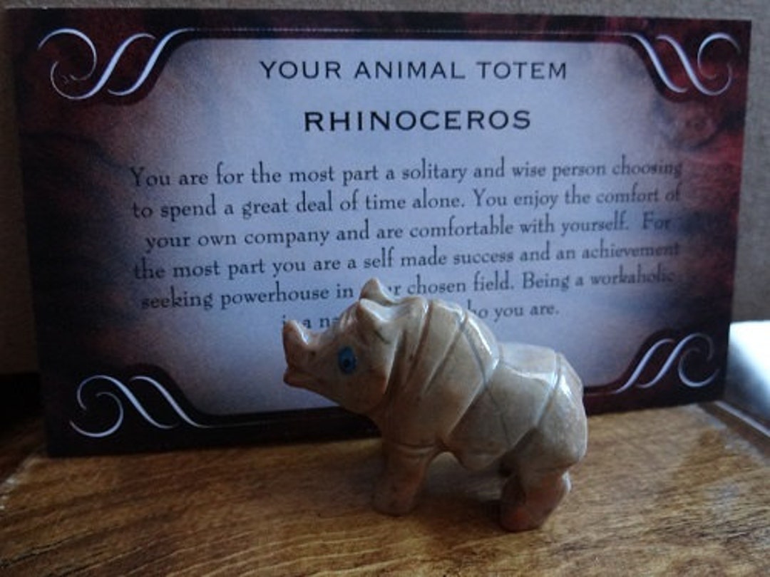 Hand Carved RHINO Animal Spirit Totem for Spiritual Jewelry or Crafts ...