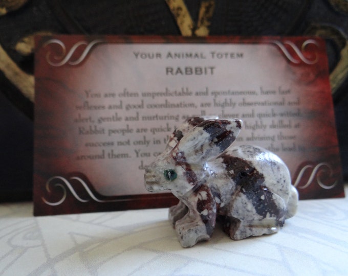 Hand Carved *RABBIT* Bunny Hare Animal Spirit Totem for Spiritual ...