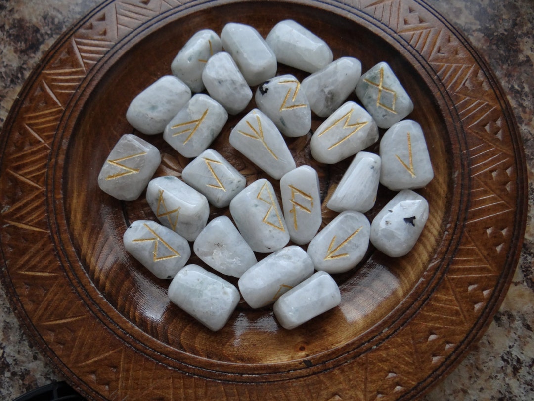 RAINBOW MOONSTONE Rune Set Divination or Jewelry Making Crafts - Etsy