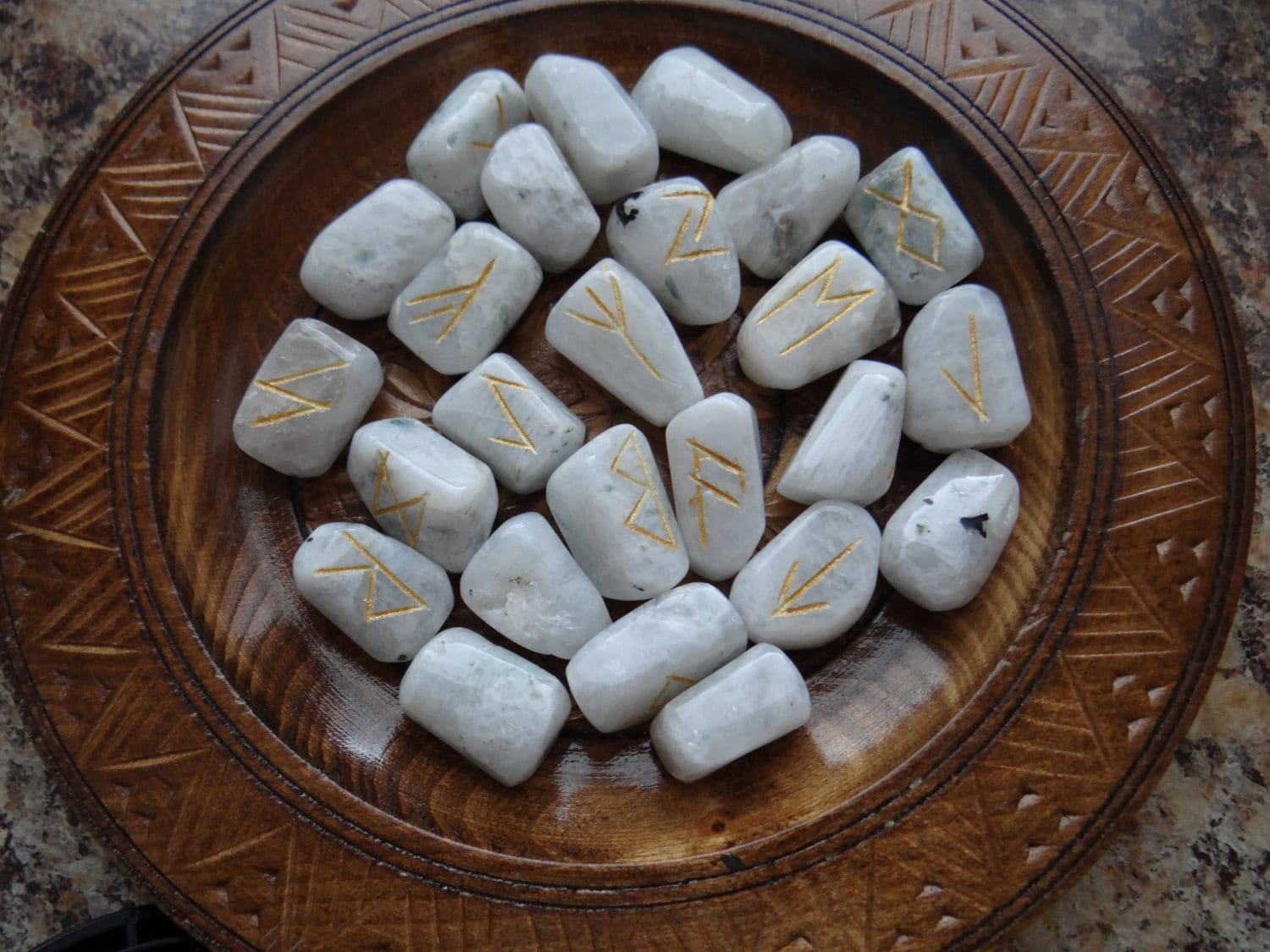 RAINBOW MOONSTONE Rune Set Divination or Jewelry Making Crafts | Etsy