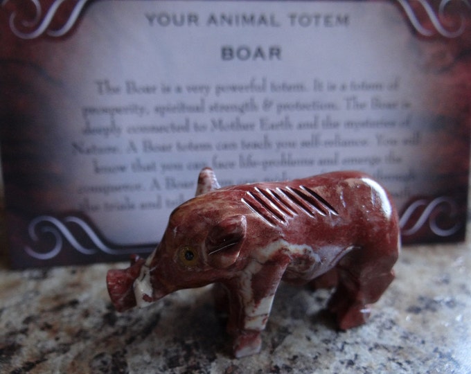 Hand Carved *BOAR* Animal Spirit Totem for Spiritual Jewelry or Crafts ...