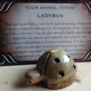 Hand Carved LADYBUG Animal Spirit Totem for Spiritual | Etsy