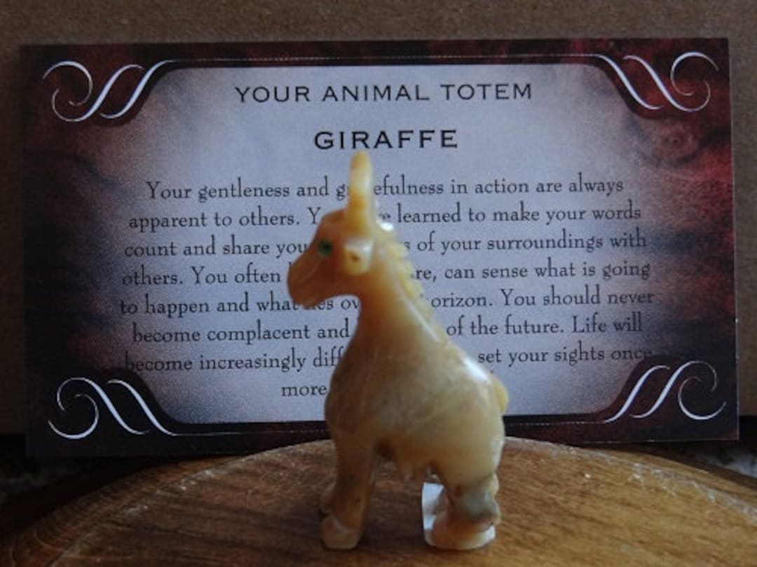 Hand Carved GIRAFFE Animal Spirit Totem for Spiritual Jewelry or Crafts ...