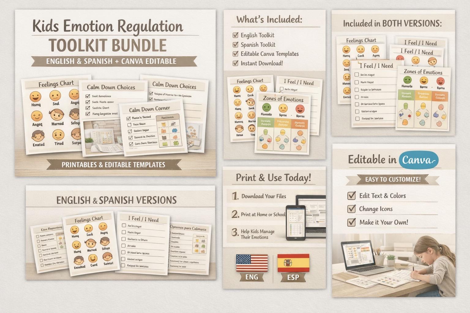 Kids Emotional Regulation Toolkit - Etsy