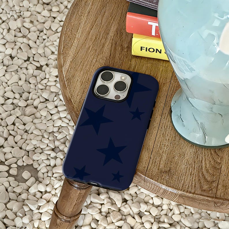 Dark Blue Minimalist Stars Phone Case,retro Classic Y2K Girlish,cover ...