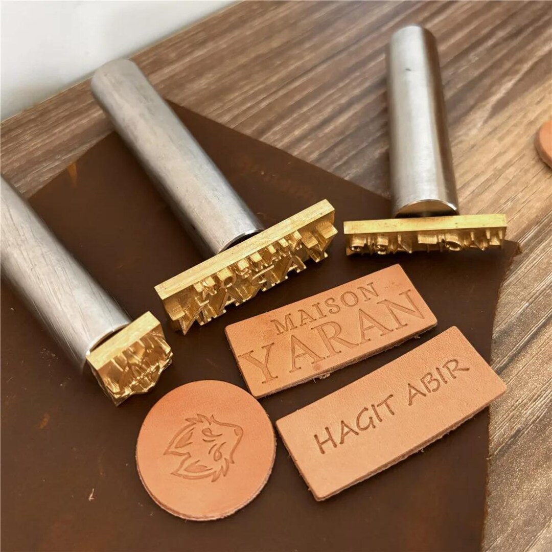Logo Customized Leather Stamp Handle Set Brass Metal Stamping Punch ...