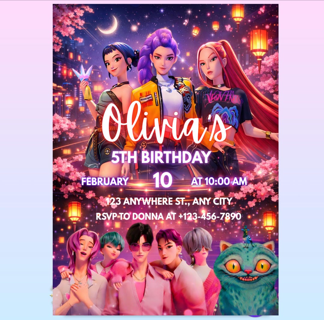 Editable Birthday Invitation|anime Theme Party|anime Invite| Birthday ...