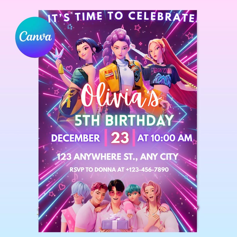 Kpop Invitation Birthday - Etsy