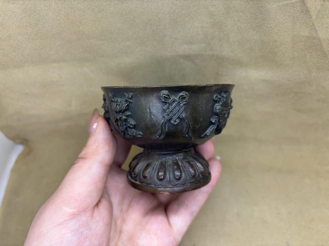 Eight Auspicious Symbols Bronze Offering Bowl - Etsy