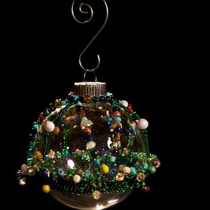 Whimsical Spring hand beaded Christmas ornament wrap 2.5 | Etsy