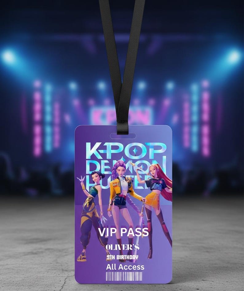 8 Demon Hunter VIP Pass | Huntrix ID Badge | Printable Kpop VIP Card ...