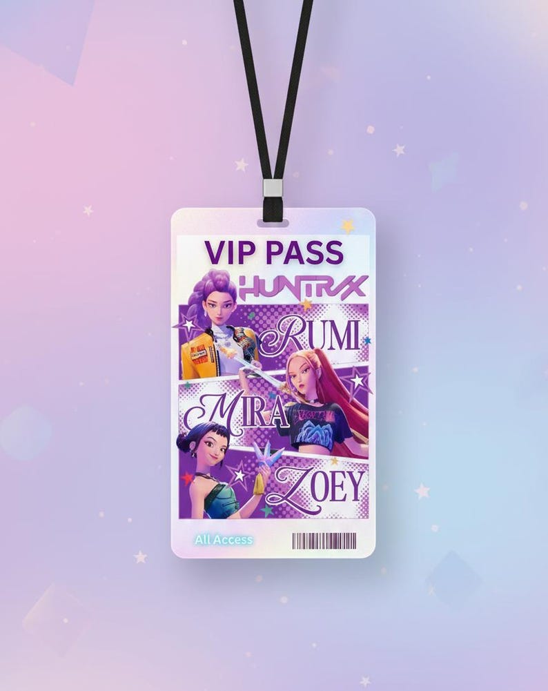 8 Demon Hunter VIP Pass | Huntrix ID Badge | Printable Kpop VIP Card ...