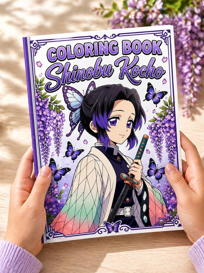 Shinobu Coloring Pages for Kids Demon Warrior Coloring Book, Instant ...