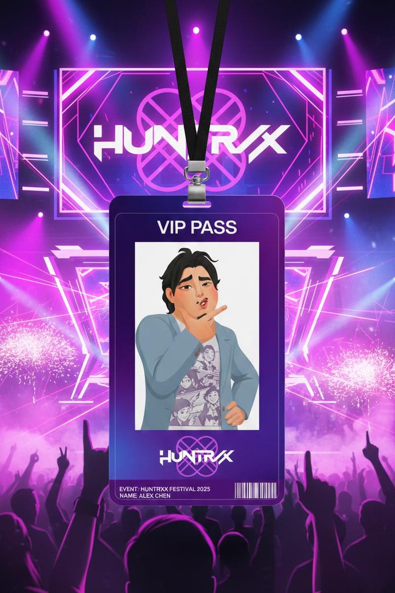 8 Demon Hunter VIP Pass | Huntrix ID Badge | Printable Kpop VIP Card ...
