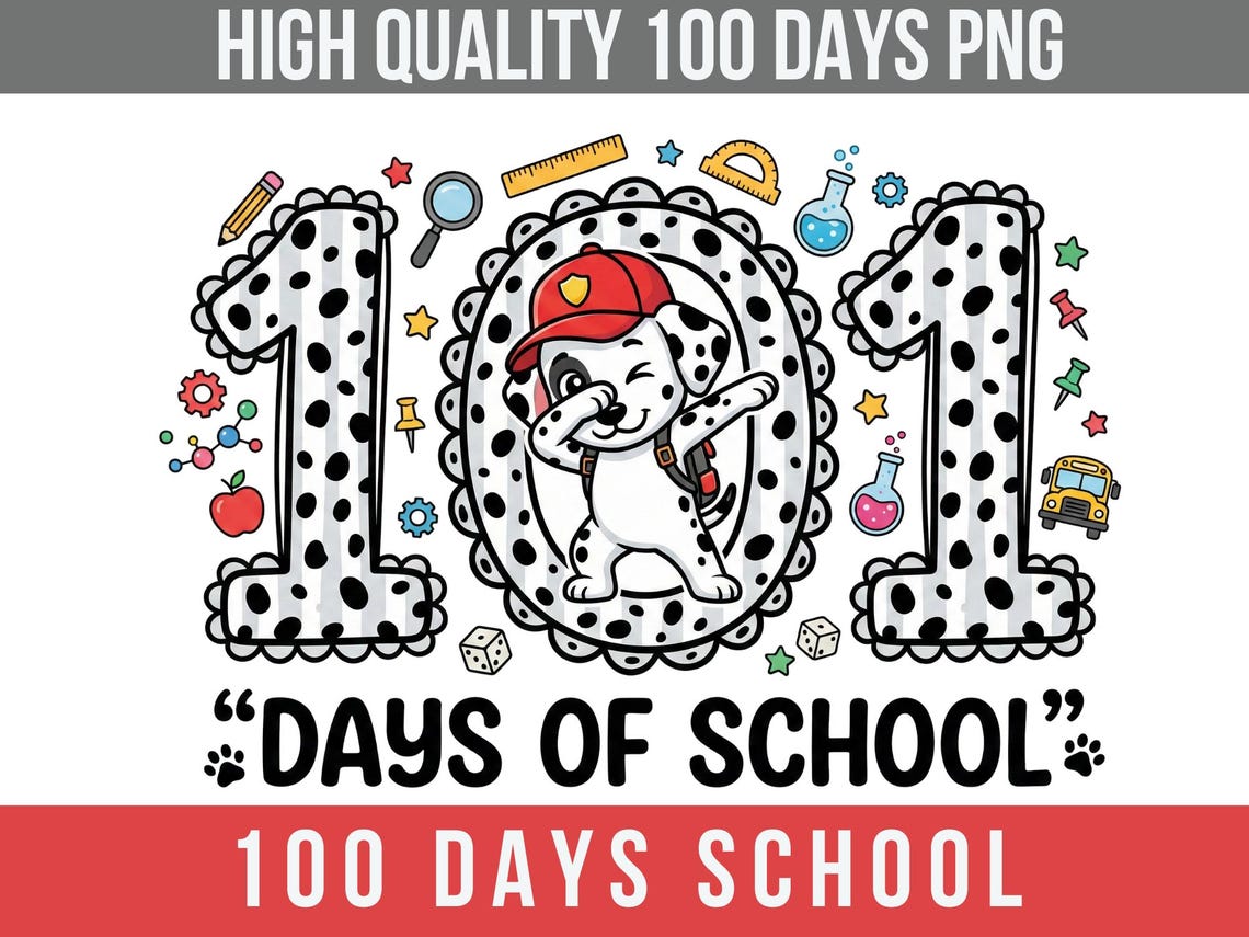101 días de colegio PNG, perro dálmata haciendo dabbing, camiseta ...