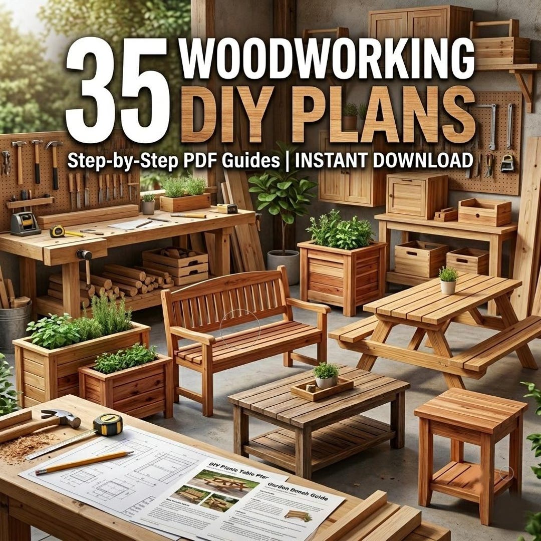 35 Woodworking DIY Plans Bundle | Furniture & Garden Projects ...