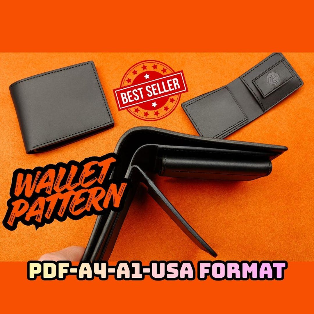 Leather Wallet Pattern PDF | Card Holder & Money Clip Style Wallet | A1 ...