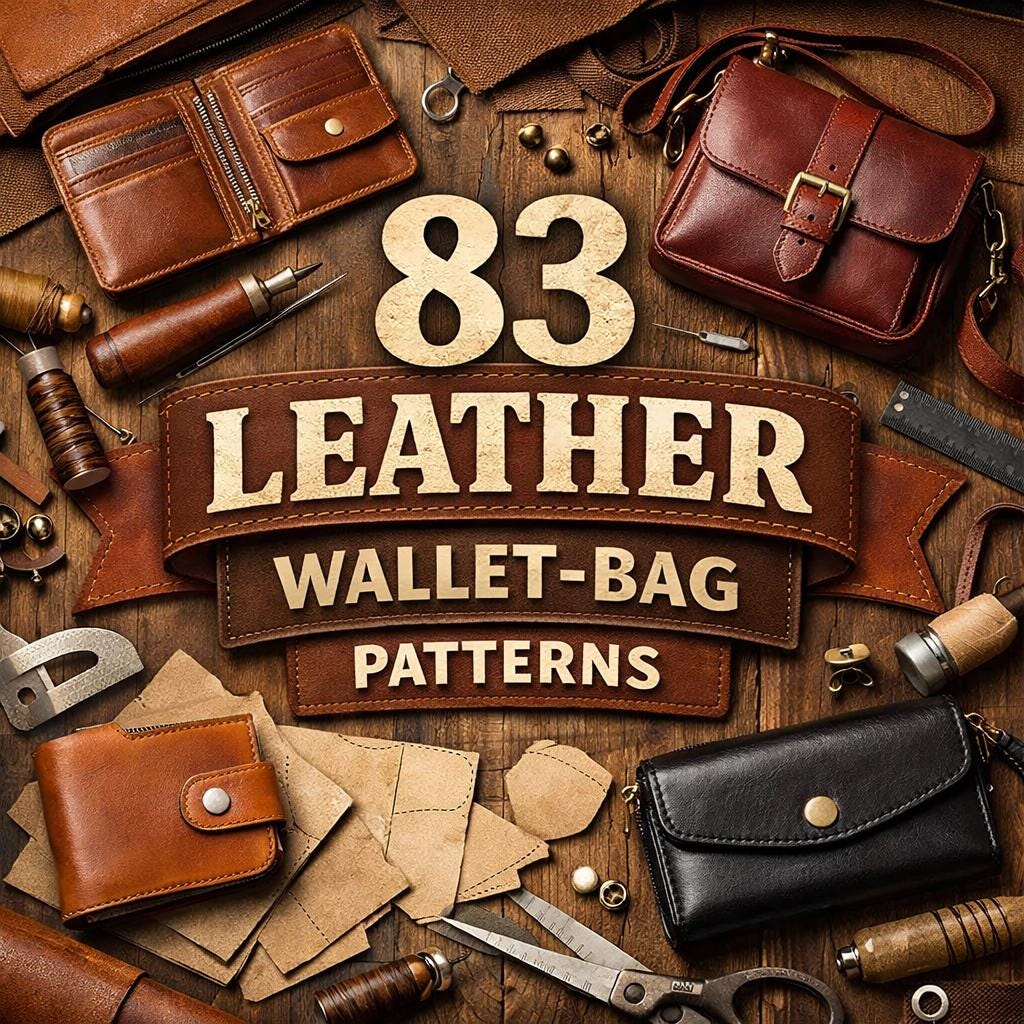 83 Leather Wallet & Bag Patterns Bundle | PDF SVG Templates ...