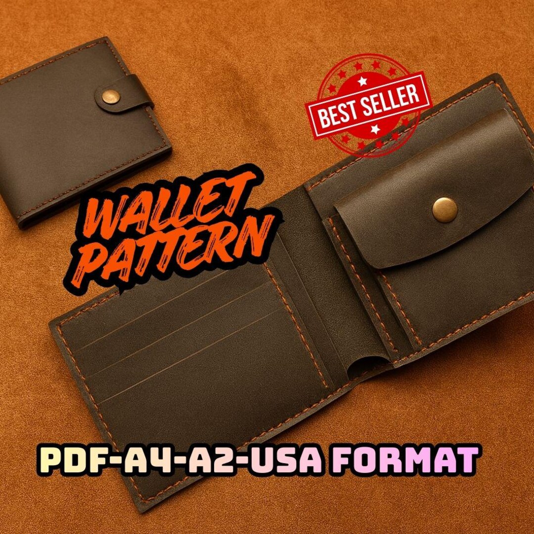 Bifold Leather Wallet Pattern PDF | Classic Mens Wallet Template | Card ...