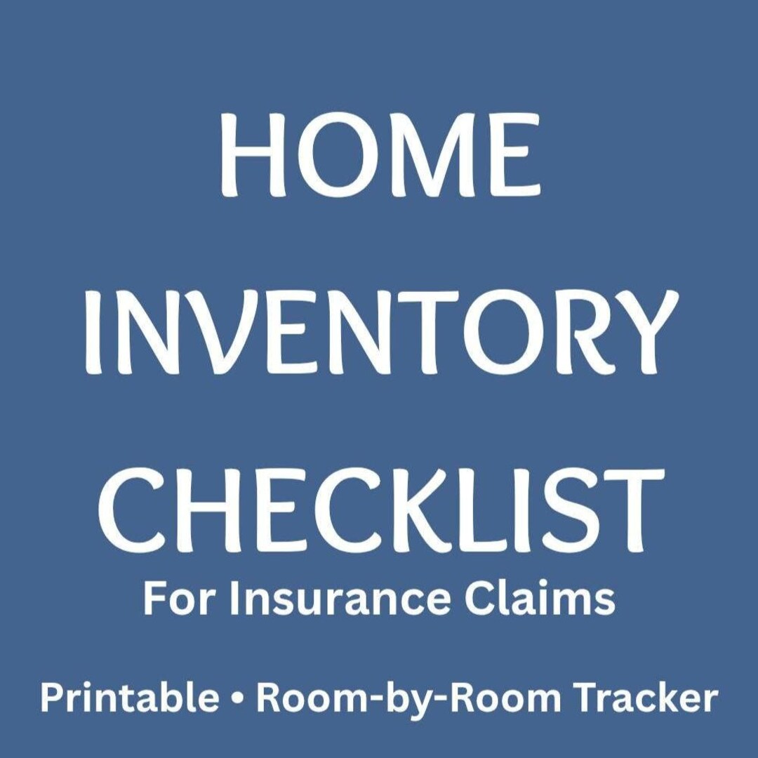 Home Inventory Checklist for Insurance Claims | Printable Room-by-room ...