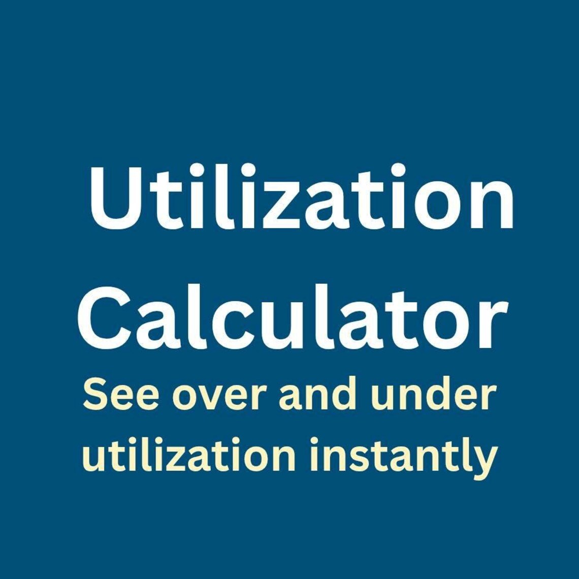 Utilization Calculator Excel Template - Etsy