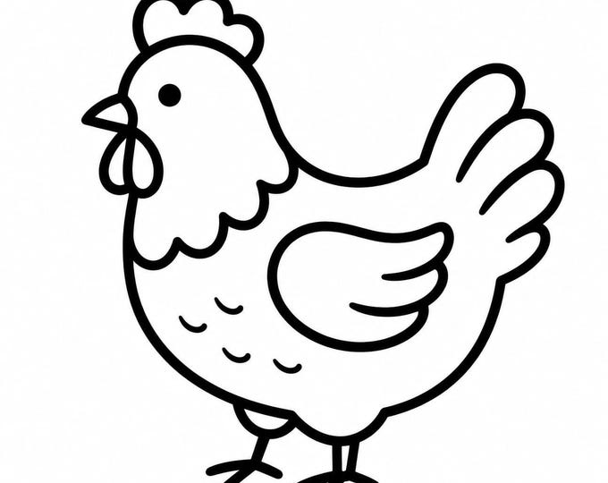 Chicken SVG PNG, Farm Animal Cut File, Poultry Clipart, Minimalist ...