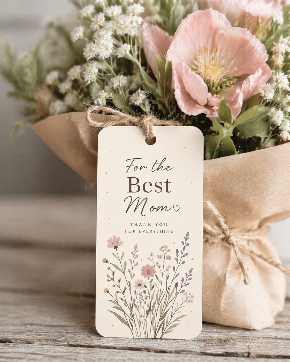 Editable Mother's Day Gift Tags Printable, Coquette Floral Mom Tag ...