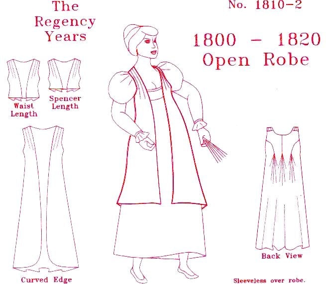 Regency Dress Sewing Pattern for an Open Robe. Multi & Plus - Etsy