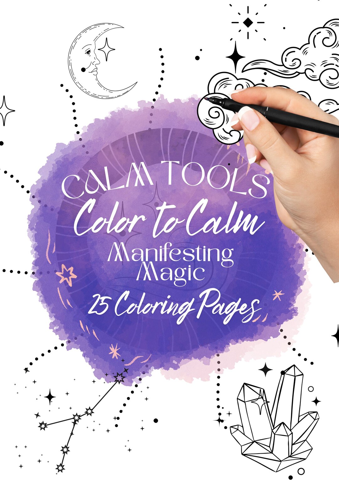 Color to Calm- Manifesting Magic | Coloring Anxiety Relief Minfulness ...