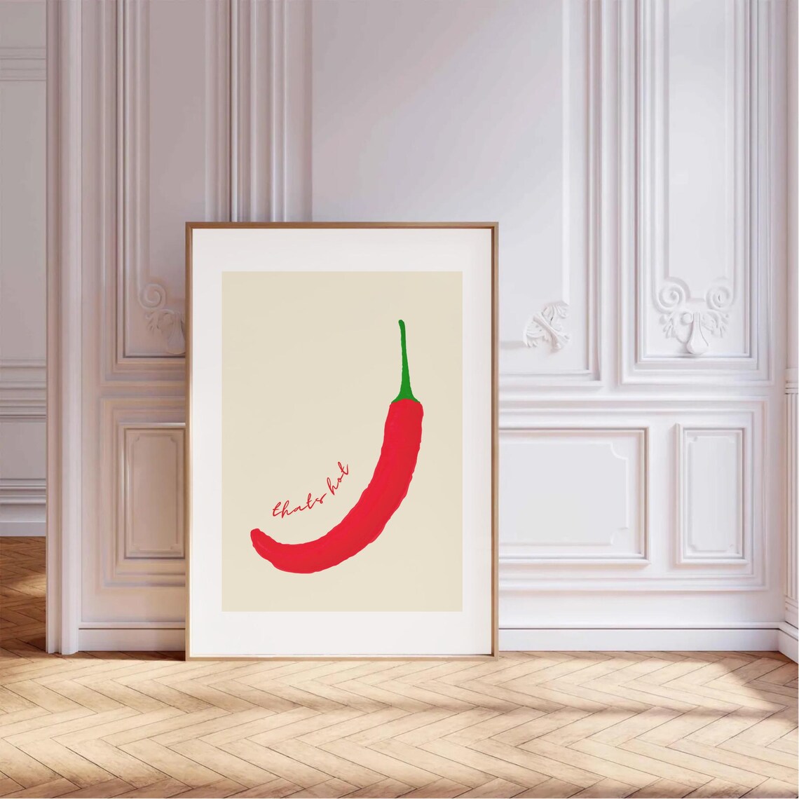 Thats Hot Handwritten Chilli Poster | Fine Art Poster - Etsy