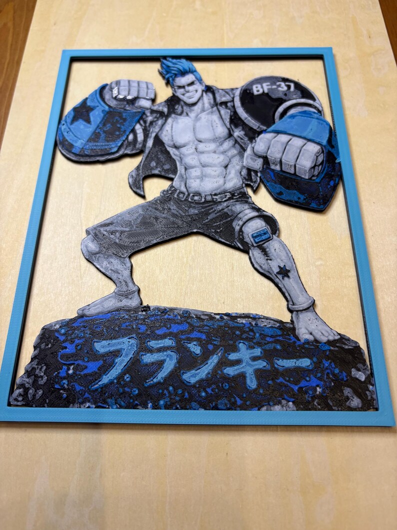 Cadre Ajouré Hueforge Impression 3D Pirate Anime Franky – Art Noir ...
