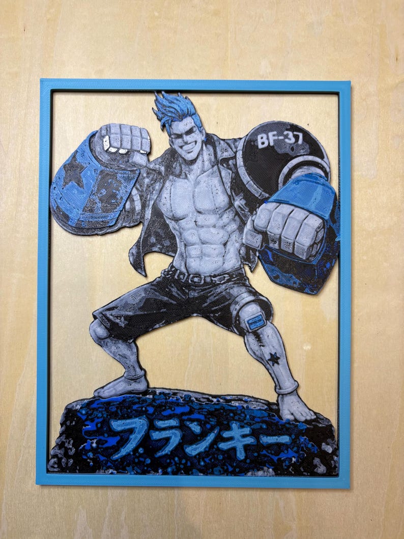 Cadre Ajouré Hueforge Impression 3D Pirate Anime Franky – Art Noir ...