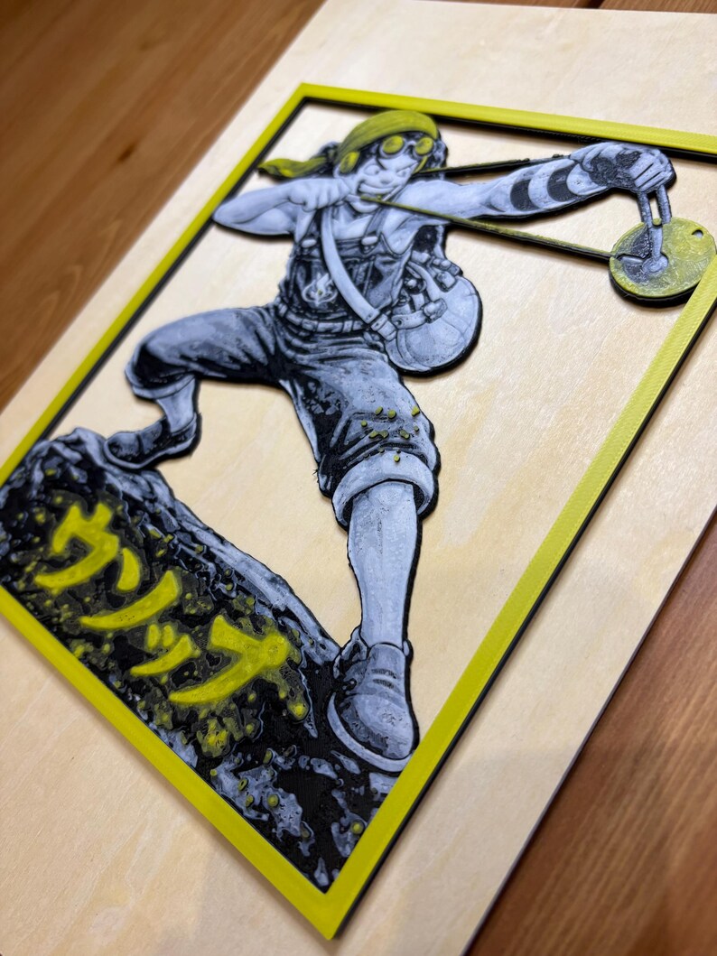 Cadre Ajouré Hueforge Impression 3D Pirate Anime Usopp – Art Noir ...