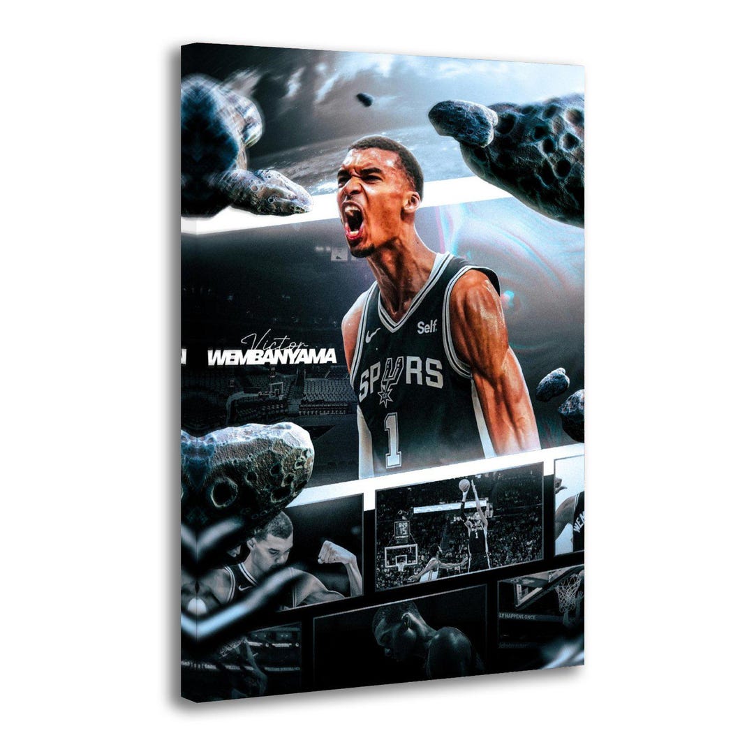 Basketball Player Victor Wembanyama (2) Painting on Canvas Wall Art ...