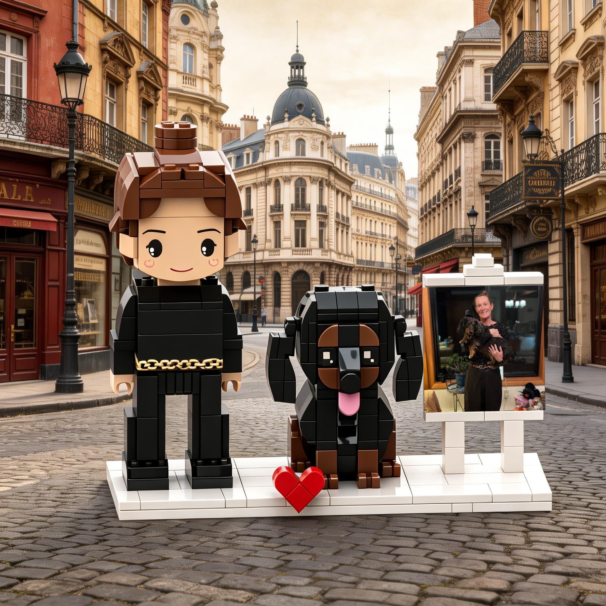 Custom LEGO Figure With Pet From Photo, Personalized Mini Block Doll ...