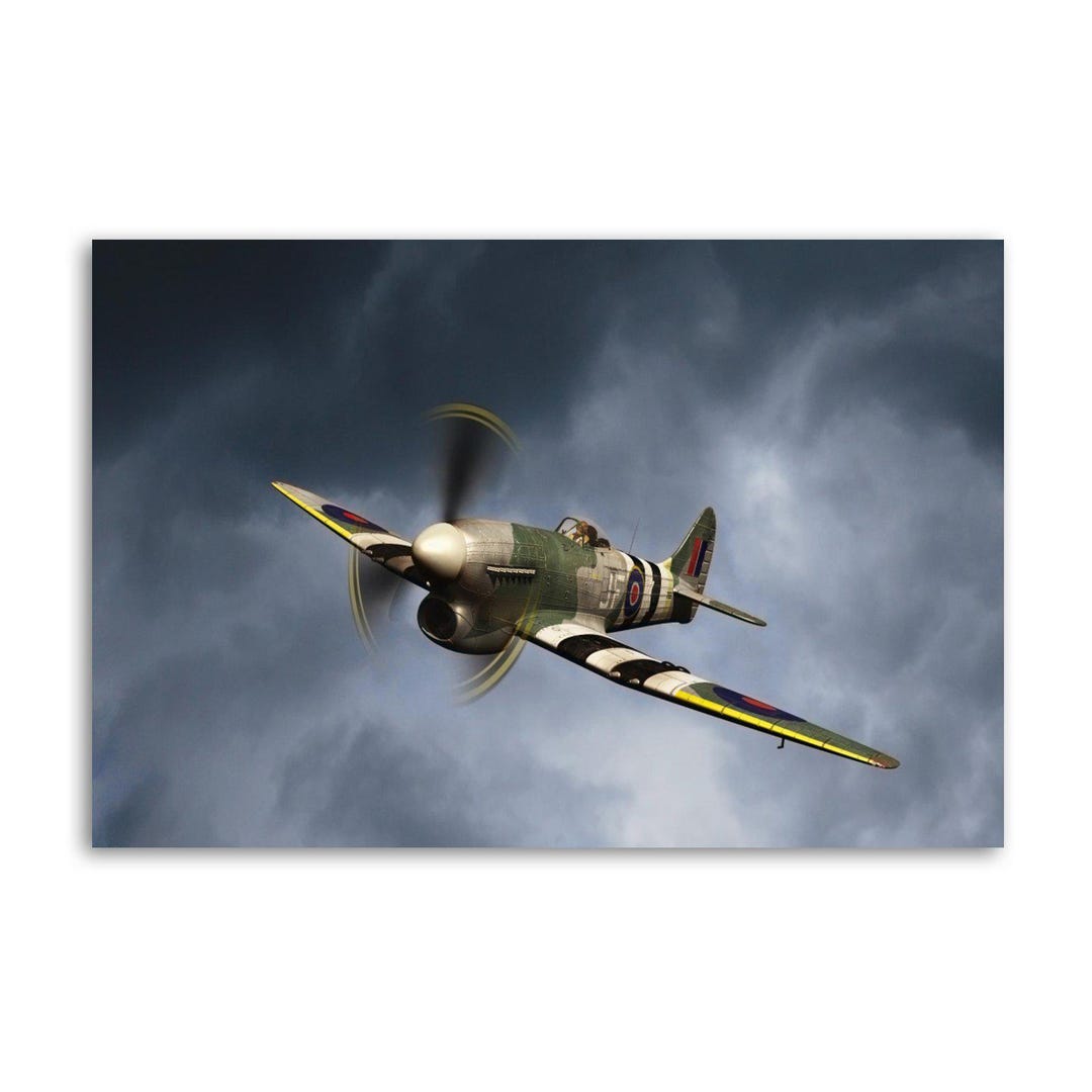 Aircraft Military Fighter Hawker Typhoon Painting on Canvas Wall Art ...