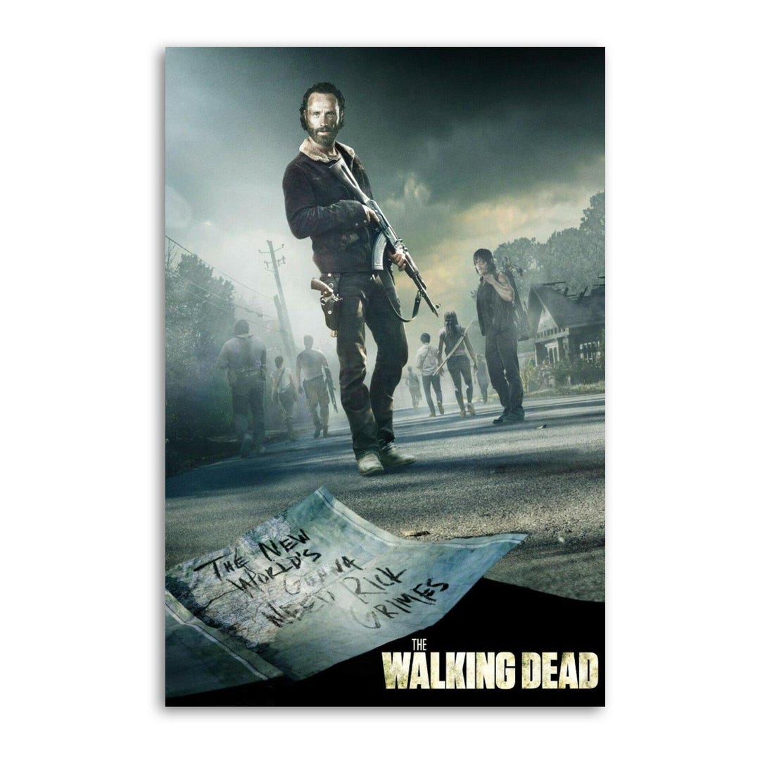 Walking Dead Rick Grimes Painting on Canvas Wall Art Poster Picture ...