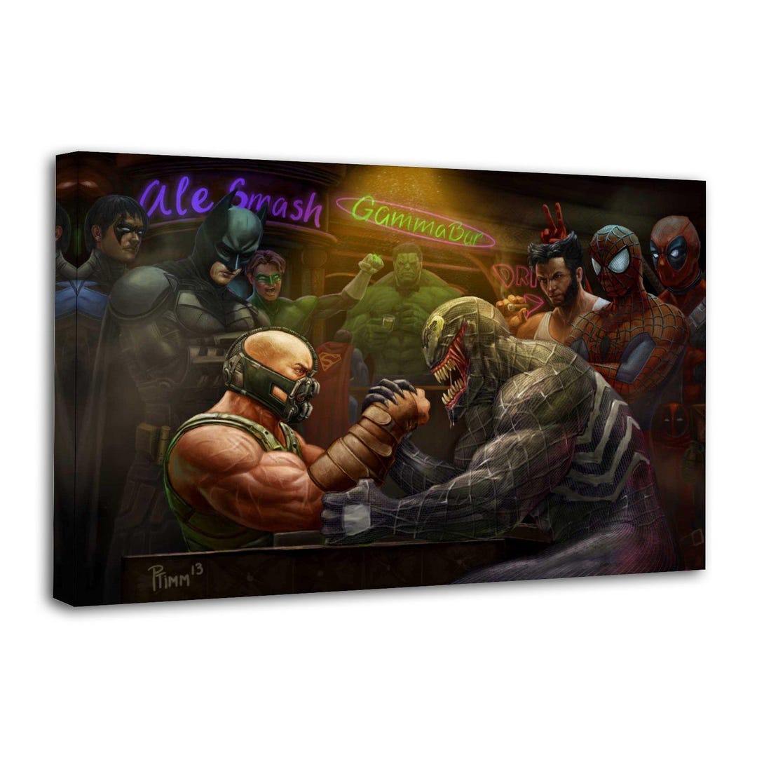 Bane Vs. VENOM WRESTLING ADDICTION Canvas Wall Art Poster Picture Print ...