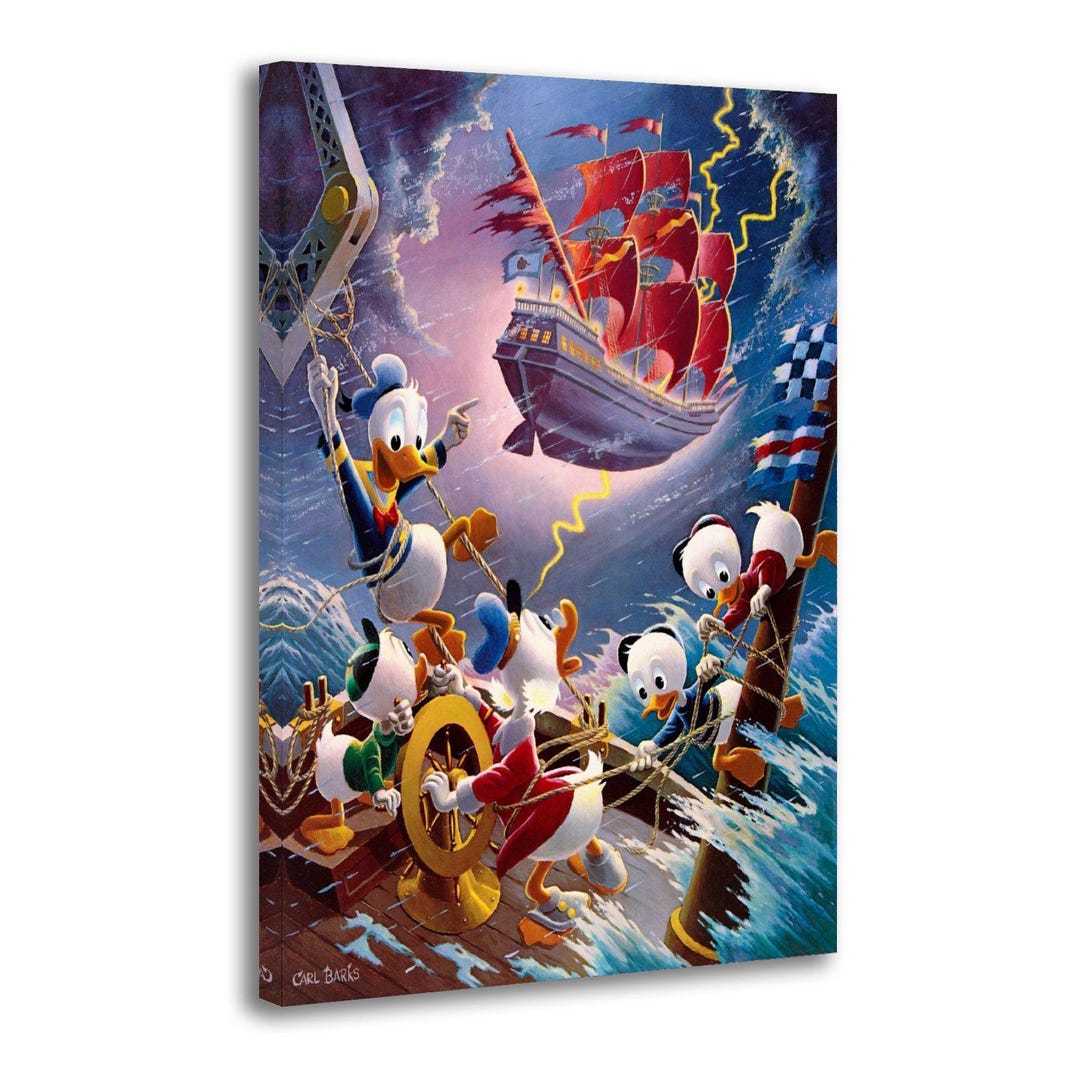 Scrooge Mcduck Afoul of the Flying Dutchman Canvas Wall Art Poster ...