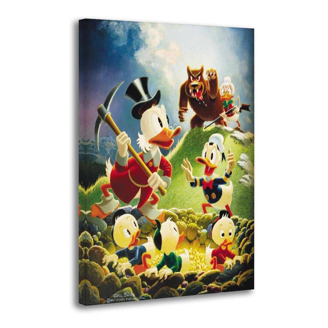 Uncle Scrooge Mcduck Money Treasure Canvas Wall Art Poster Picture ...