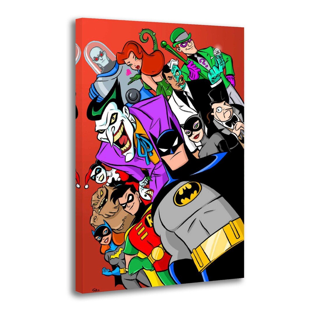 Classic Bat Man Cartoon Canvas Wall Art Poster Picture Print Living ...