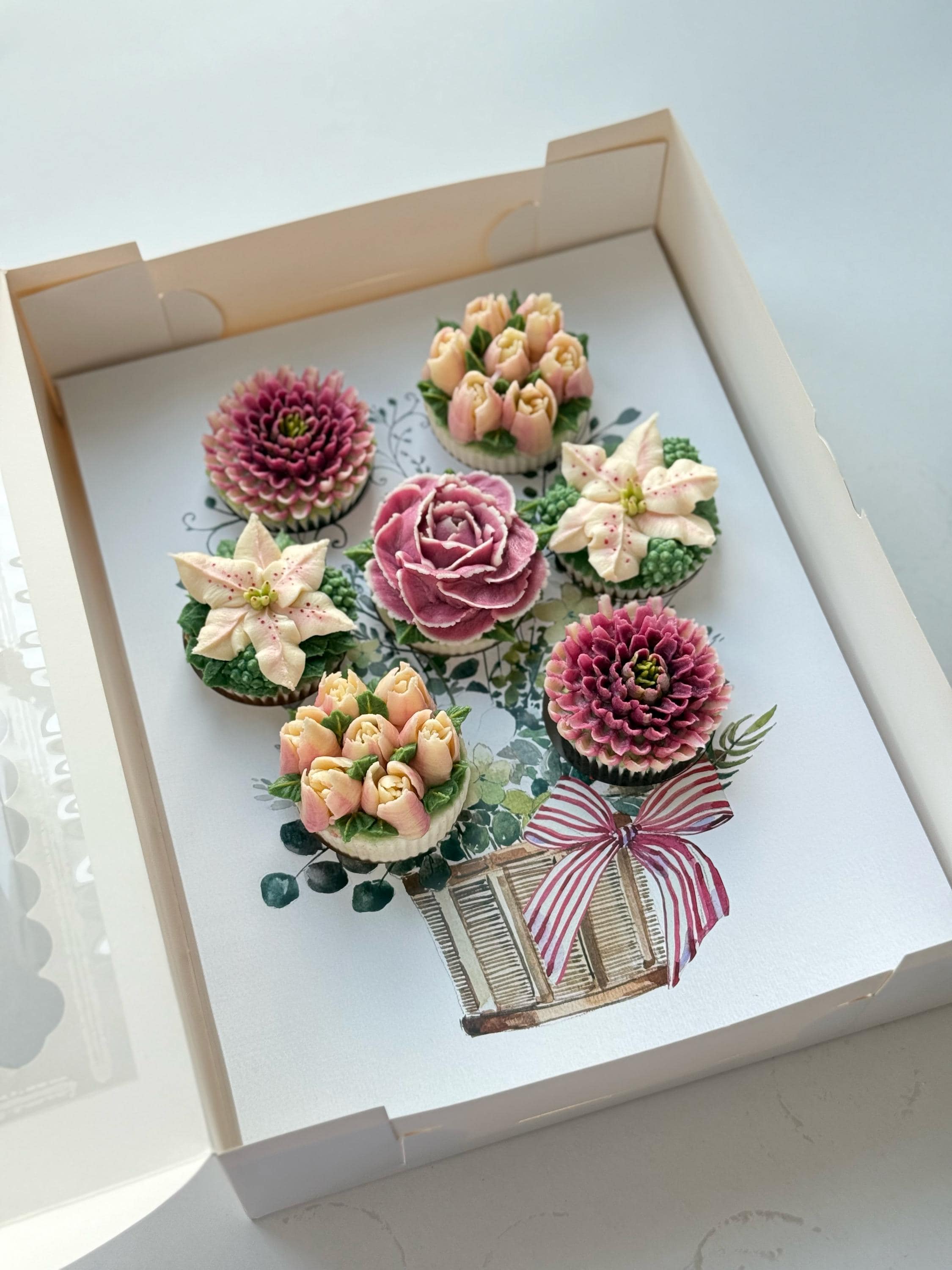 Basket Ribbon Cupcake Box Insert Design for Standard Cupcakes ...
