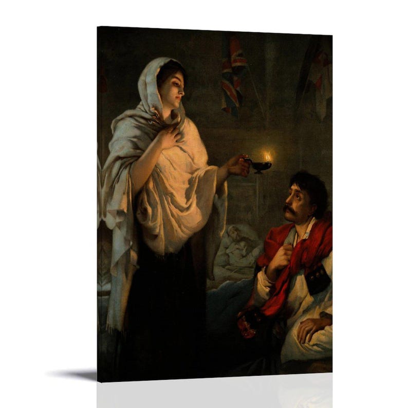 Florence Nightingale Lady Lamp Poster, Henrietta Rae Wall Art Canvas ...