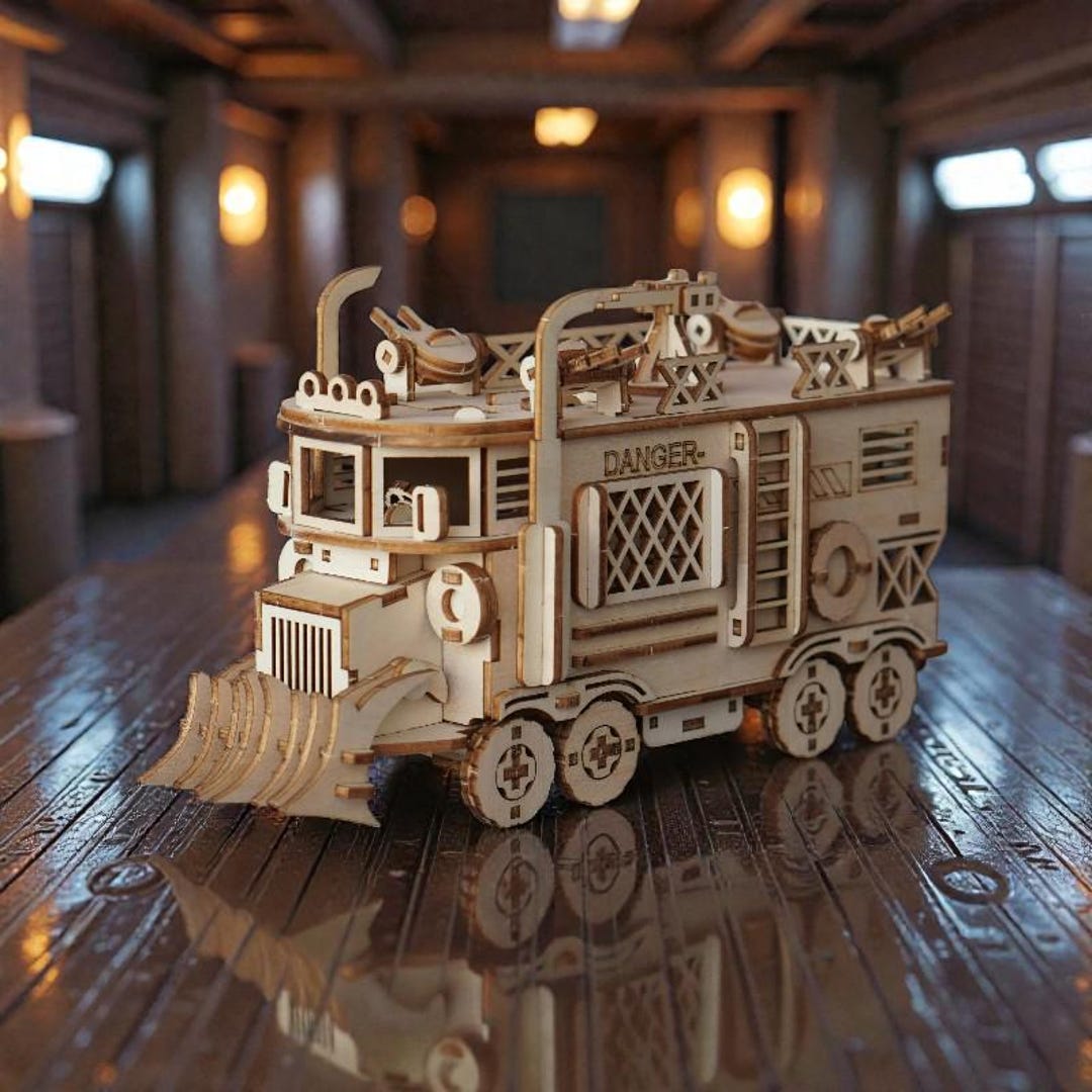 Truck 3D Wooden Puzzle | Doomsday Mecha Chariot DIY Model | Epic ...