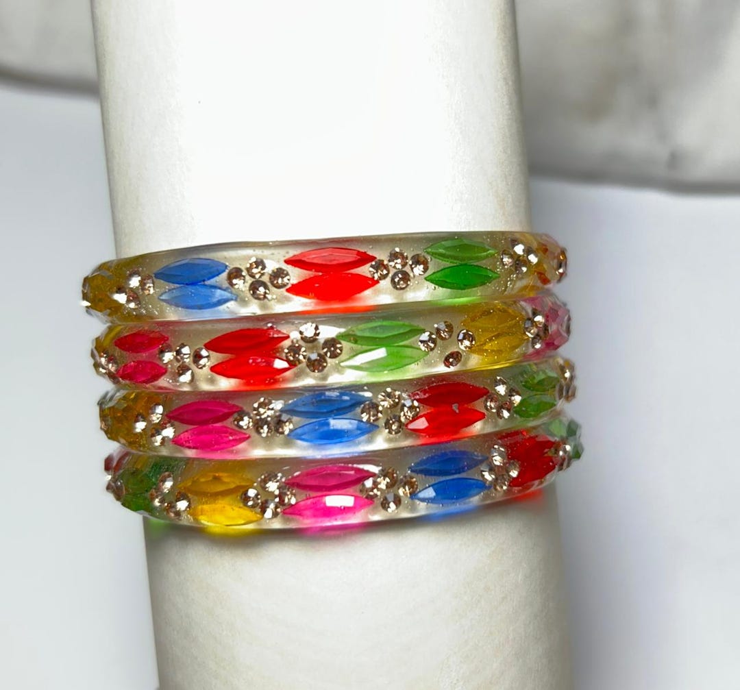 Beautiful Rainbow Colour Glass Bangles Best Gift for Her - Etsy