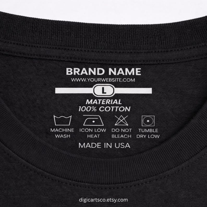 40 Canva Editable Neck Label Template Bundle, DIY Garment Care Tag ...