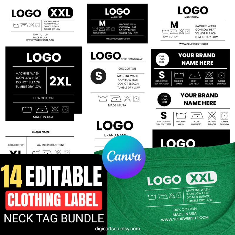 Neck Label Template - Etsy