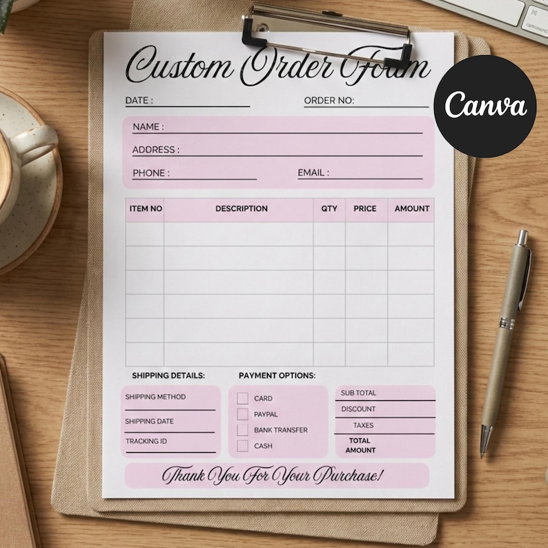 Editable Craft Order Form Template | Canva, Small Business (digital ...